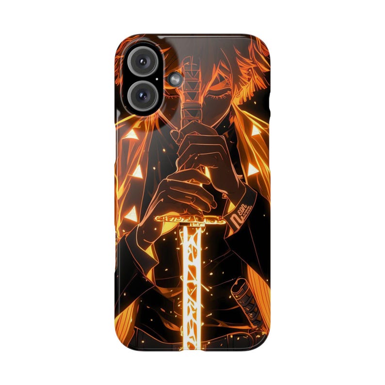 Demon Slayer Zenitsu Tough Case | Neon Anime Phone Cover iPhone 16 15 ...