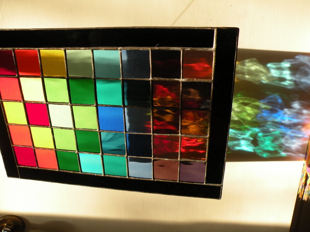 Colorful Stained Glass Panel With Rainbow of Colors Black - Etsy Australia