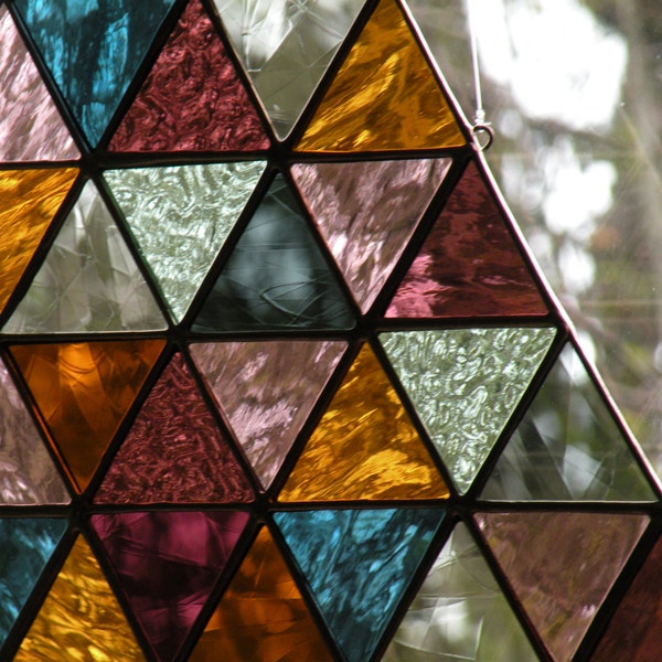 Stained Glass Panel Geometric - Etsy