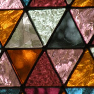 Stained Glass Window Hanging Stained Glass Panel Geometric Art Triangle ...