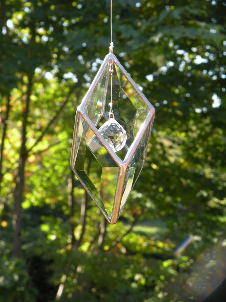 3D Stained Glass Geometric Suncatcher Window Hanging Crystal - Etsy