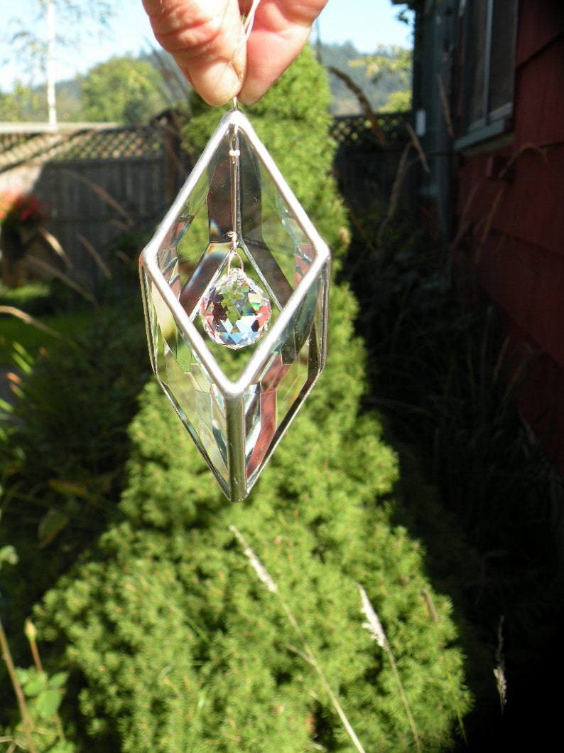 3D Stained Glass Geometric Suncatcher Window Hanging Crystal - Etsy