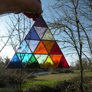 Stained Glass Rainbow Triangle Sun Catcher - Etsy