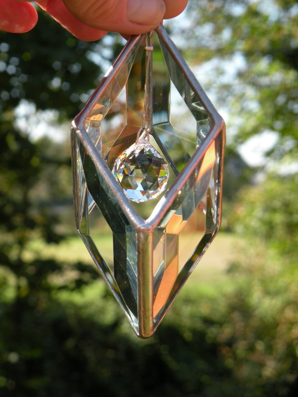 3D Stained Glass Geometric Suncatcher Window Hanging Crystal - Etsy