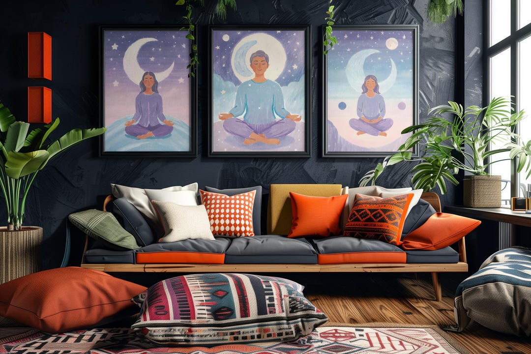 Meditative Poster Set of 3 | Calm and Soothing Wall Art | Mindfulness ...