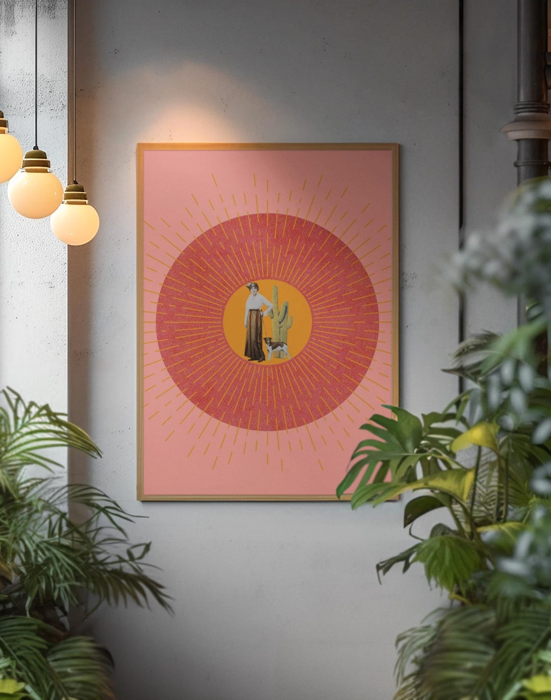 Vintage Desert Explorer Collage Art Cactus and Retro Printable Wall Art ...