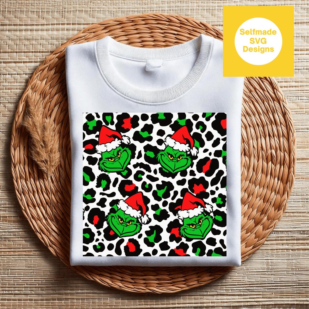 Grinch Leopard Template Svg,grinch Svg,grinch Hand Svg,grinch Heart Svg ...