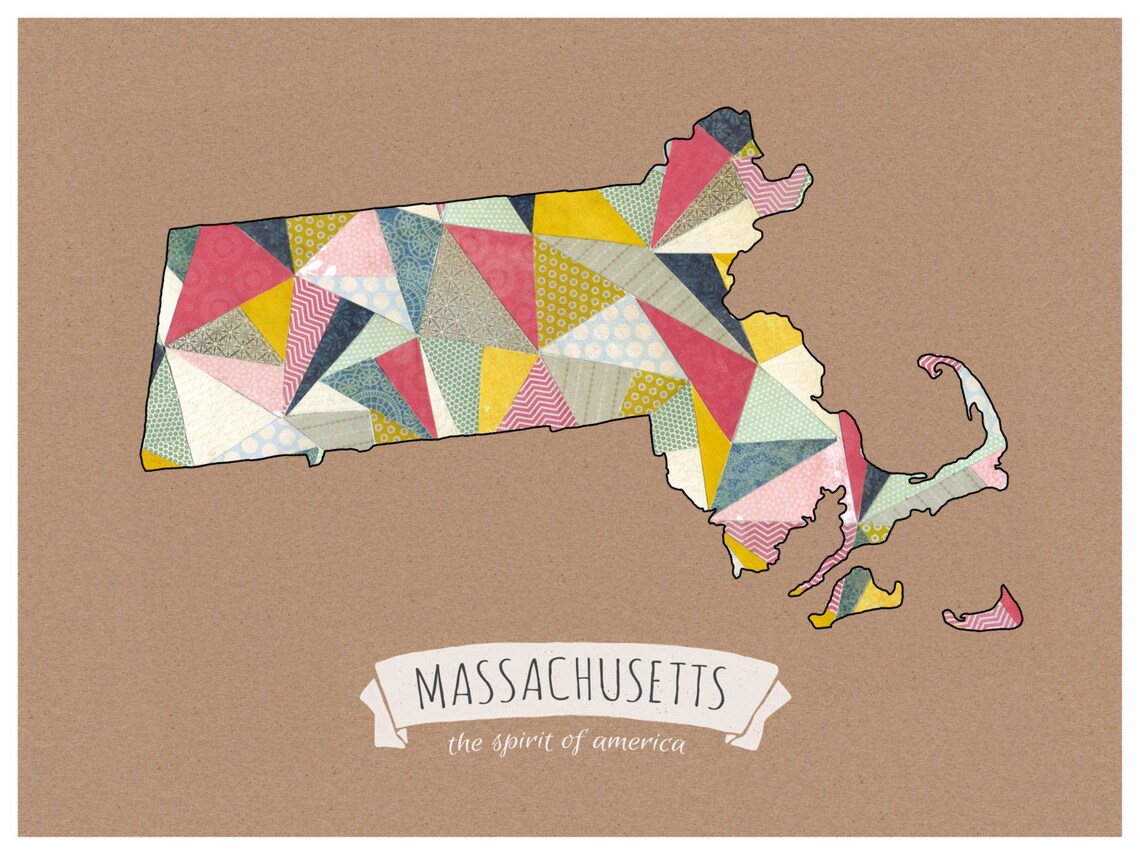 Massachusetts Patterns - Boston Cut Paper Print FREE SHIPPING - Etsy
