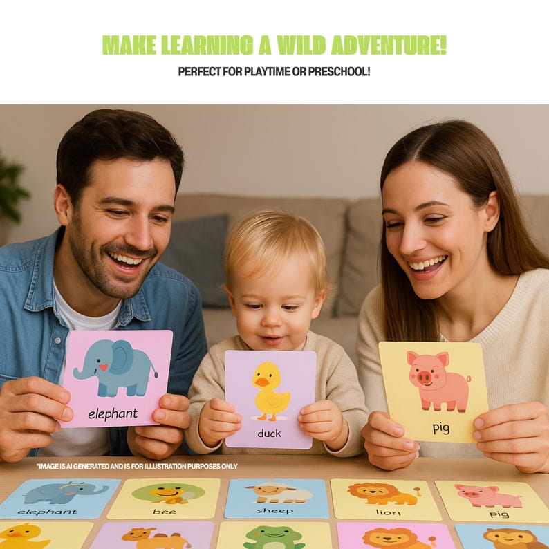 24 Printable Animal Flashcards for Kids – A5 English Learning Cards ...