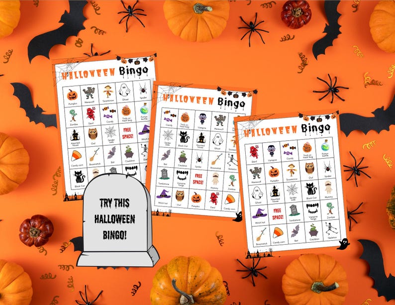 Halloween Bingo, Halloween Games, Halloween Party, Halloween Bingo ...