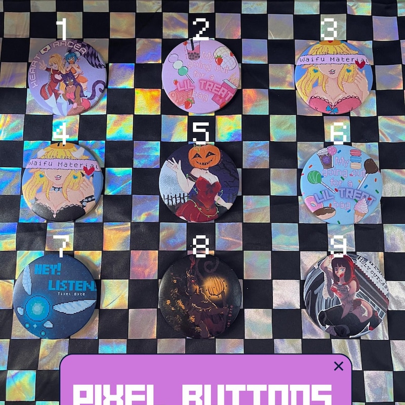 Pixel Art Pins - Etsy
