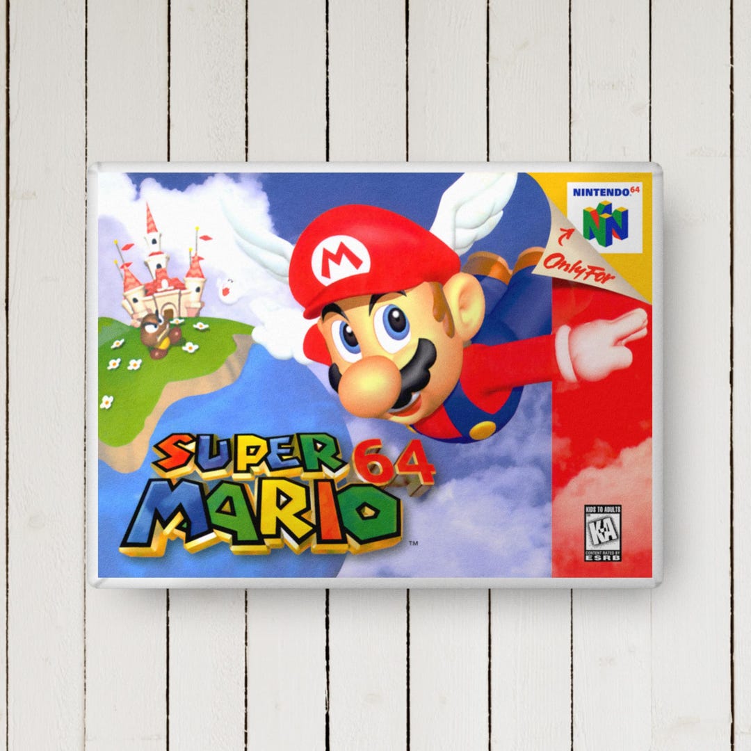 Super Mario 64 Nintendo 64 Box Art Plush Pillow - Etsy