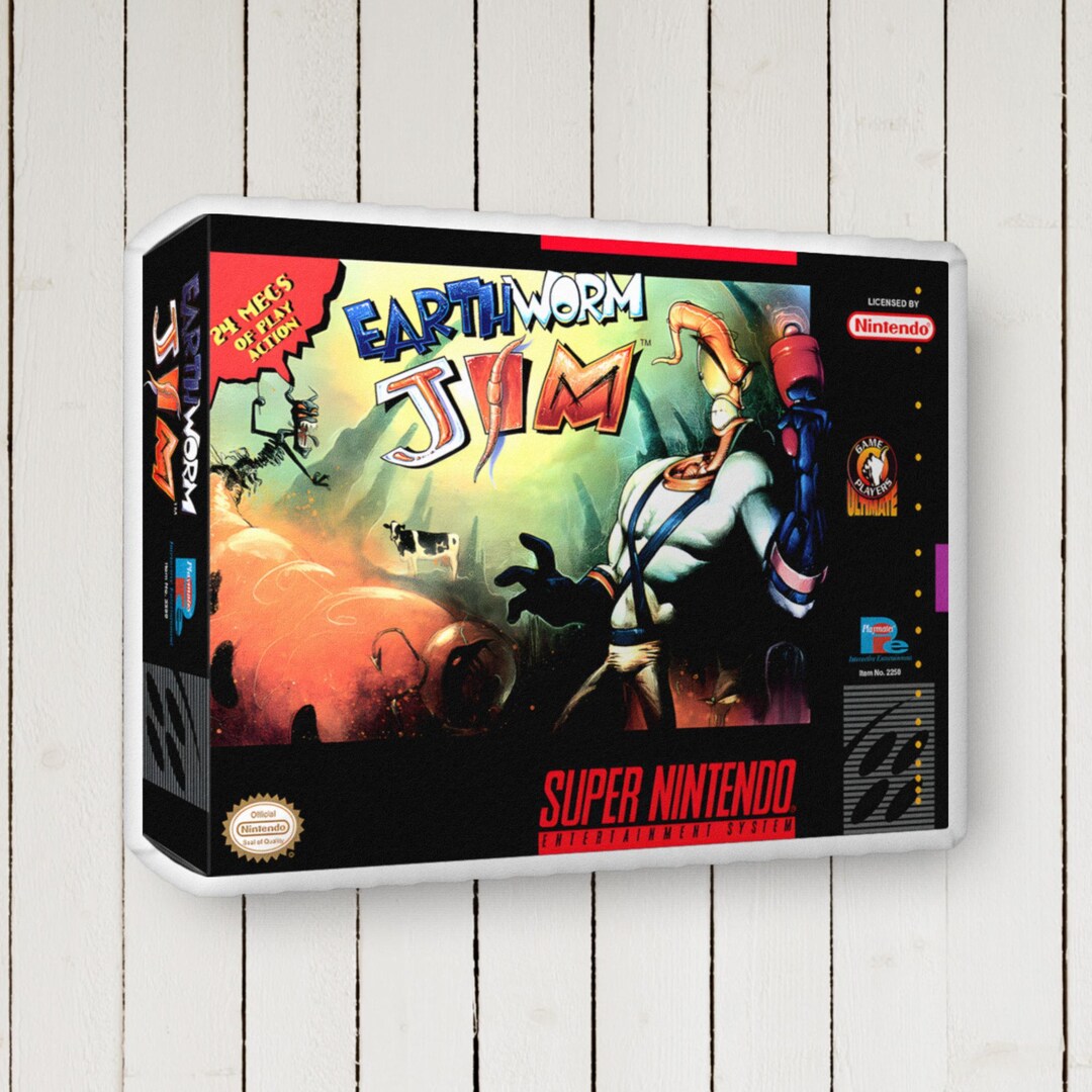 Earth Worm Jim Snes Box Art Plush Pillow - Etsy