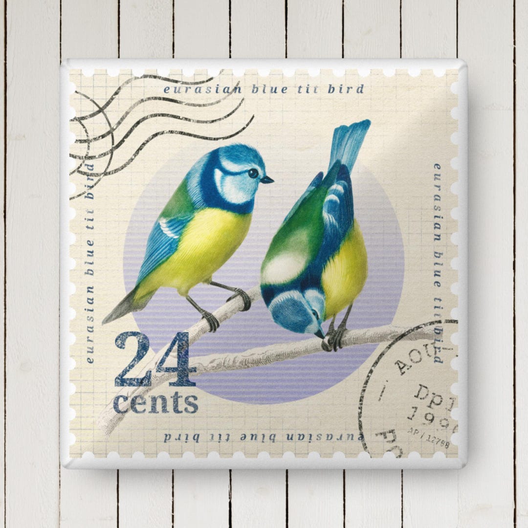 Eurasiahn Blue Bird Stamp shaped Pillow - Etsy