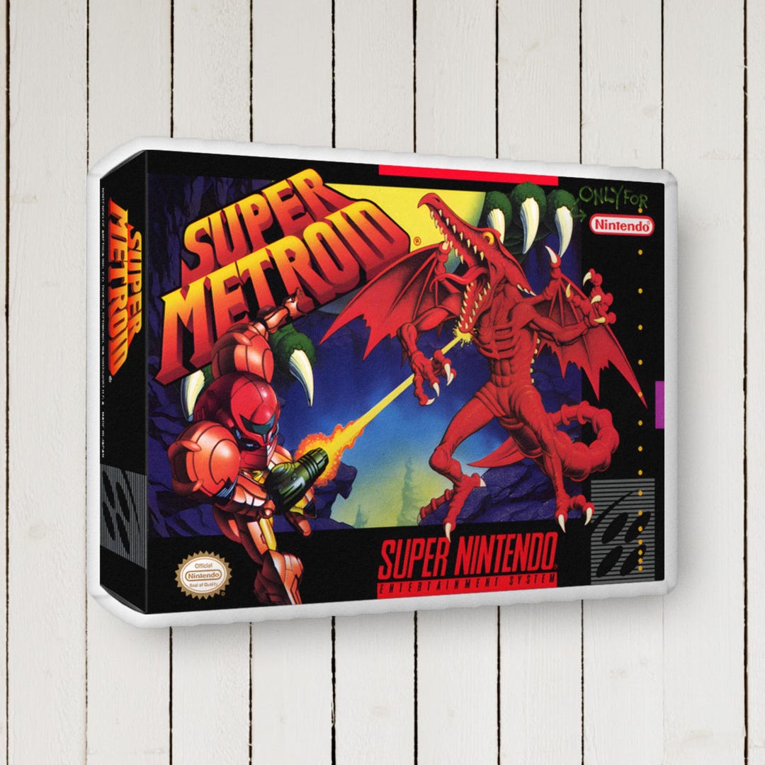 Super Metroid Snes Box Art Plush Pillow - Etsy