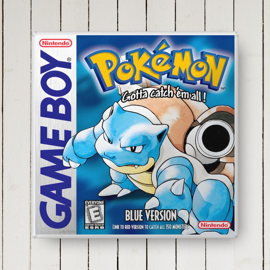 Pokémon Blue Version Gameboy Box Art Plush Pillow - Etsy