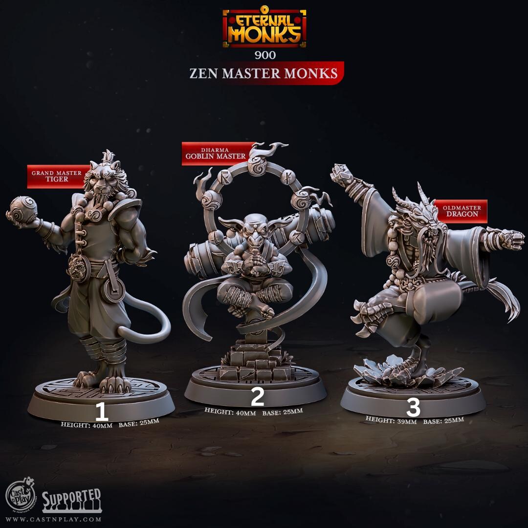 ZEN MASTER MONKS From "eternal Monks" by [cast N Play] | 16K 3D ...