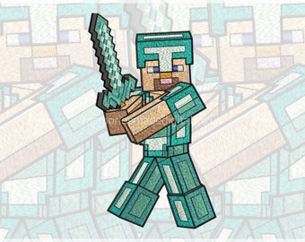 Gamer Alex Embroidery File Pixel Art Pattern, Video Game Character ...