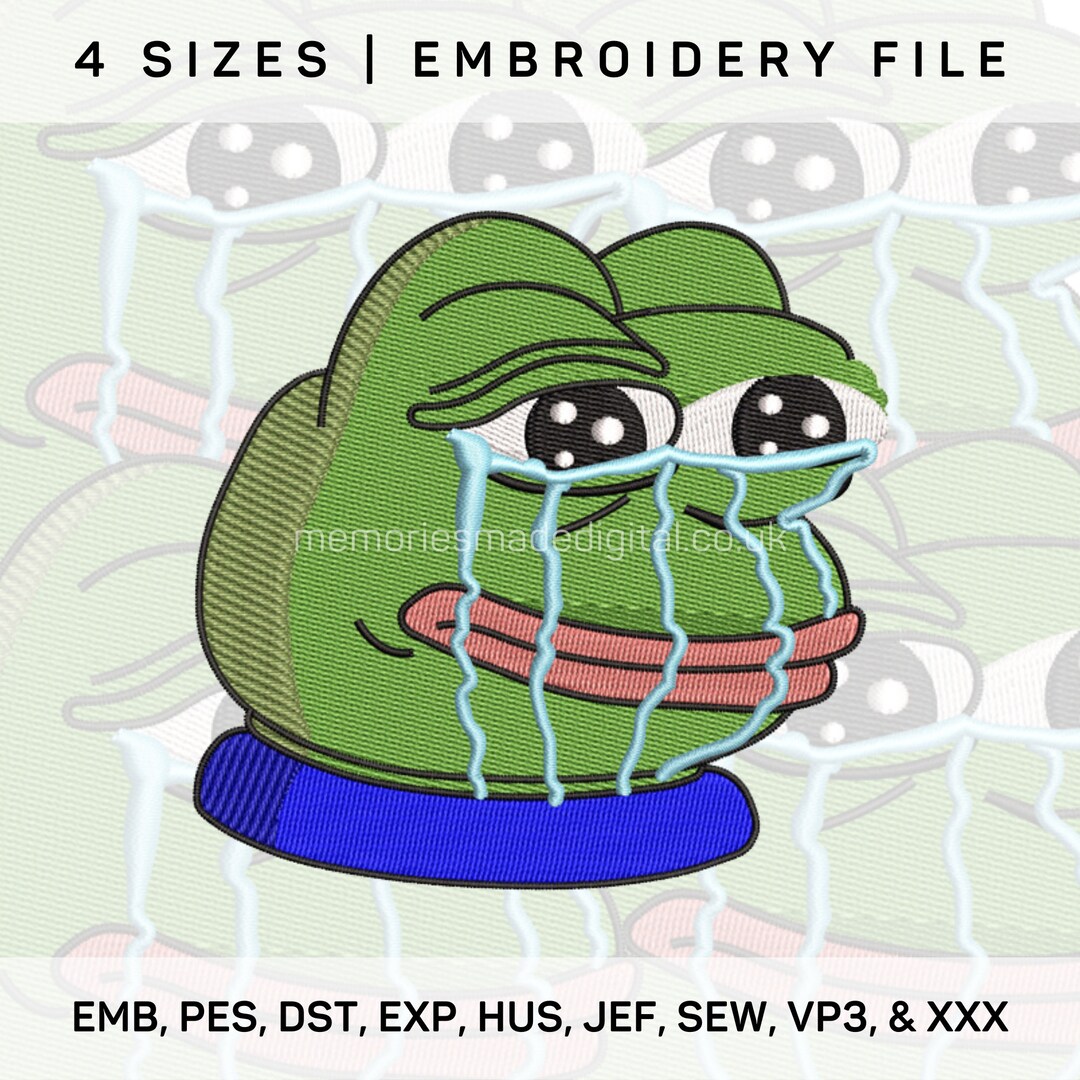 Pepe Meme Embroidery File Digital Download, Funny Pepe the Frog ...
