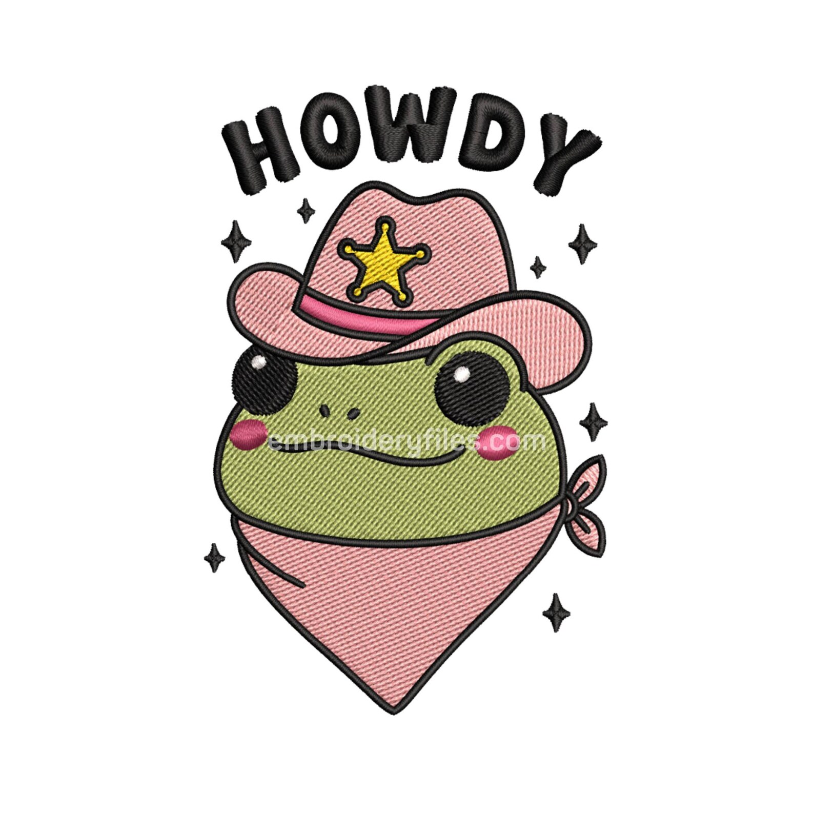Sheriff Frog Embroidery Design Saying Howdy Cute Cowboy Animal Machine ...