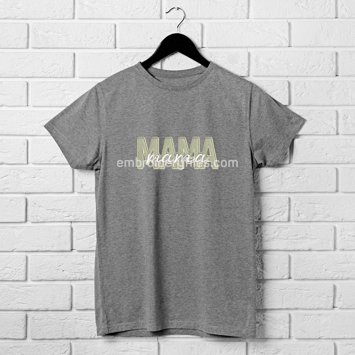 Modern MAMA Embroidery Design Script in Block Letters Mother's Day ...