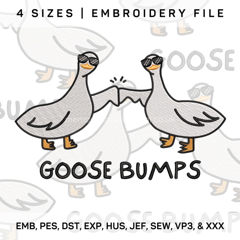 Goose Bumps Embroidery Design - Cool Geese Stitch File - Embroidery ...