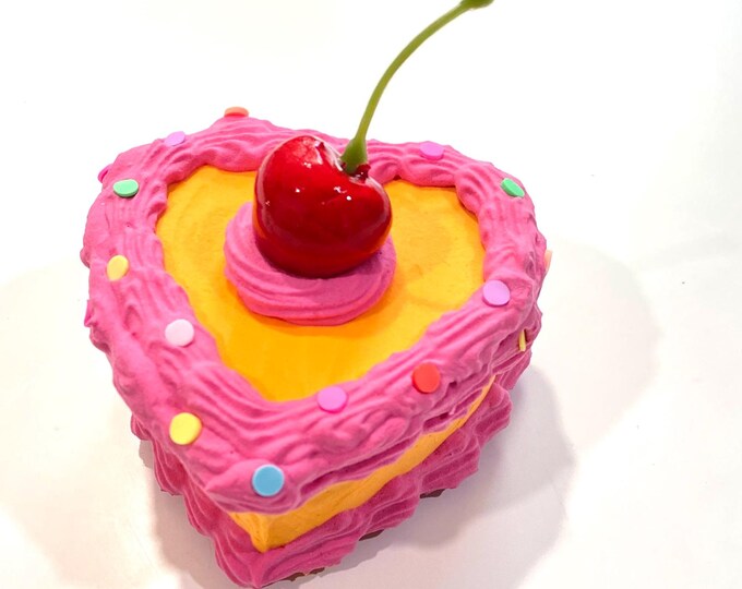 Cake Magnet/heart Cake/vintage Cake Magnet/love You/quirky Gift Idea ...