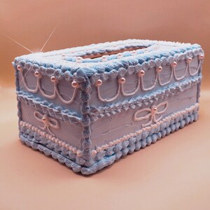 Cake Tissue Box/tissue Box/faux Cake/blue Frosting/box/home Decor/home ...