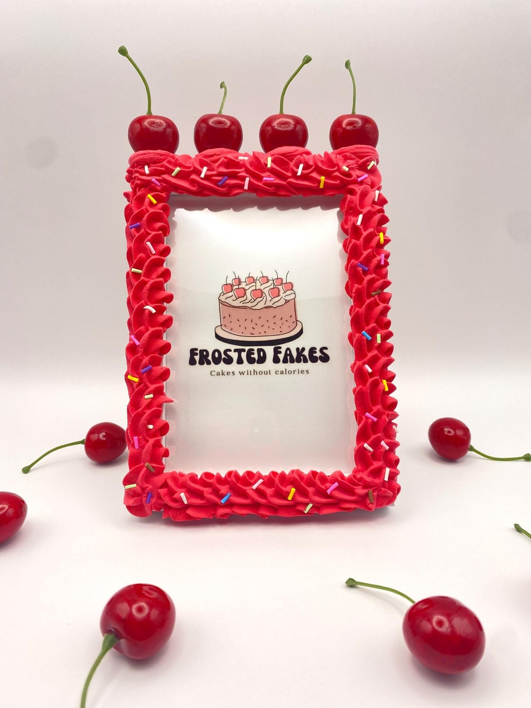 Red Frame/frosted Frame/fake Cake Picture Frame/dessert Frame/quirky ...