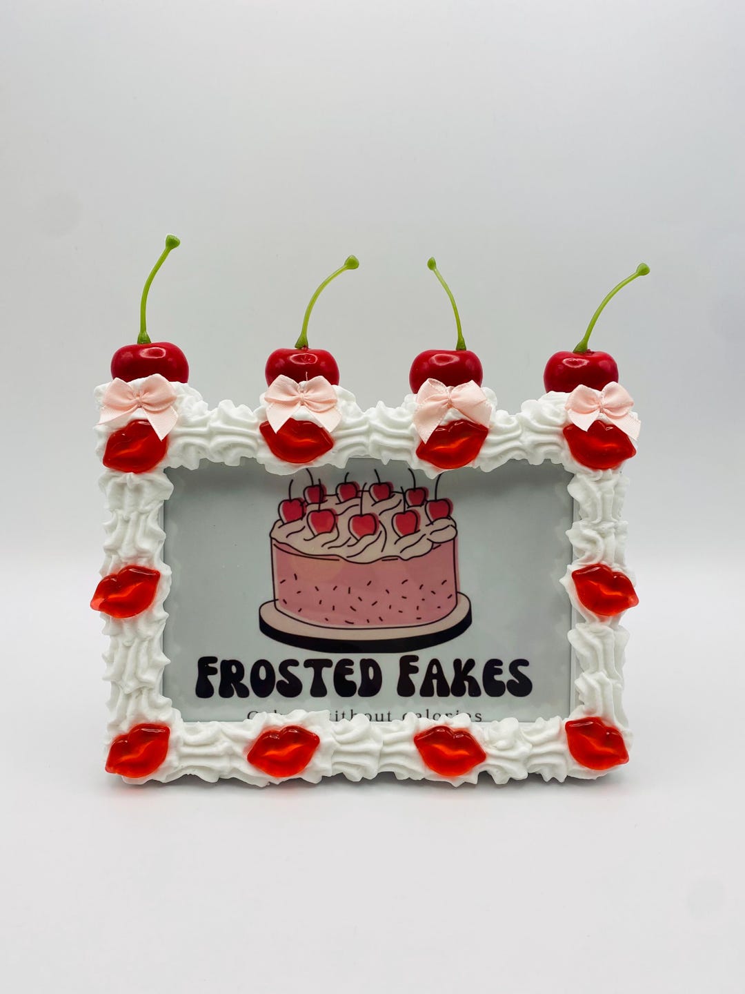 Red Lips Frame/frosted Frame/fake Cake Picture Frame/dessert Frame ...