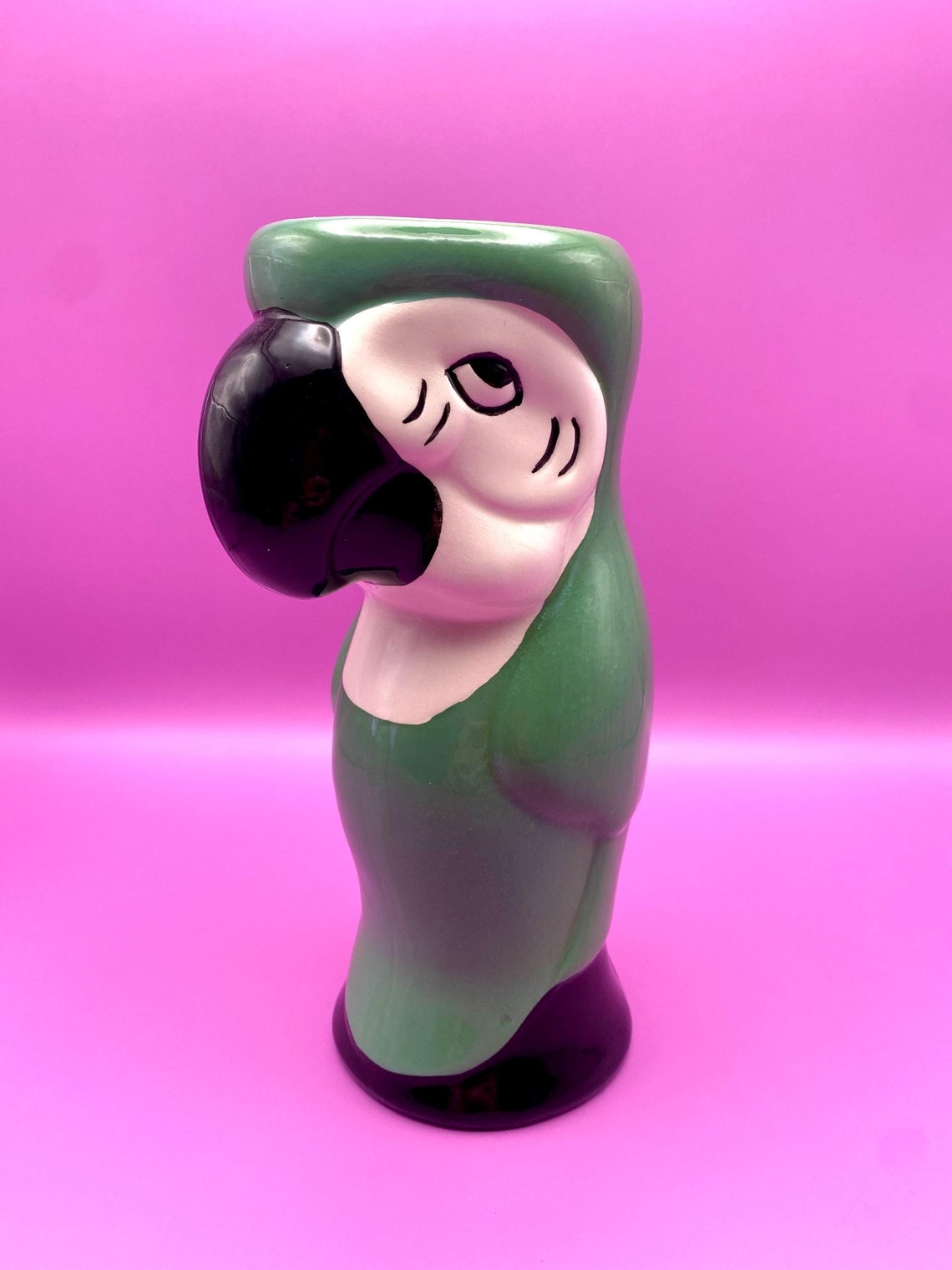 Green Vintage Parrot Tiki Bar Mug/ Hawaiian Cocktail Cup/man Cave Mug ...