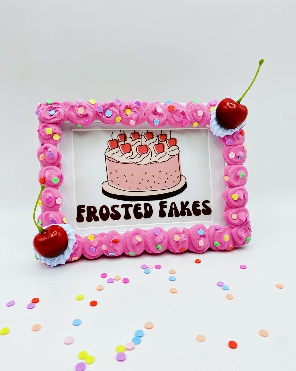 Pink Frame/frosted Frame/fake Cake Picture Frame/dessert Frame/quirky ...