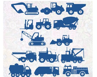 Construction Trucks Vol 1 Wall Vinyl Decals Art Graphics | Etsy