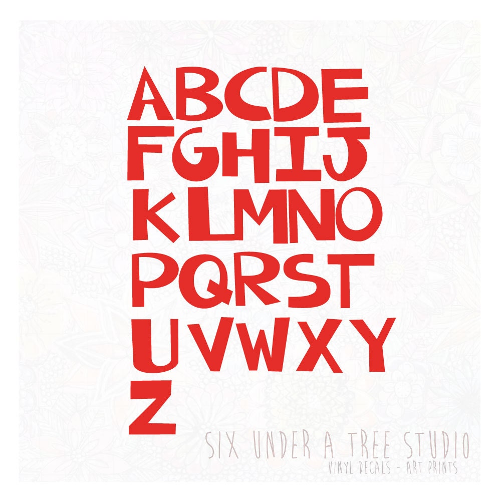 Just an ABC Wall Vinyl Decals Art Graphics Stickers - Etsy