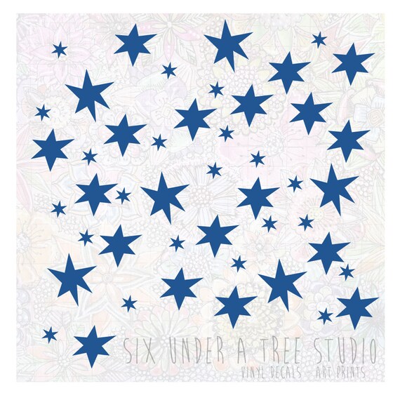 60 Stars Wall Vinyl Decals Art Graphics Stickers | Etsy