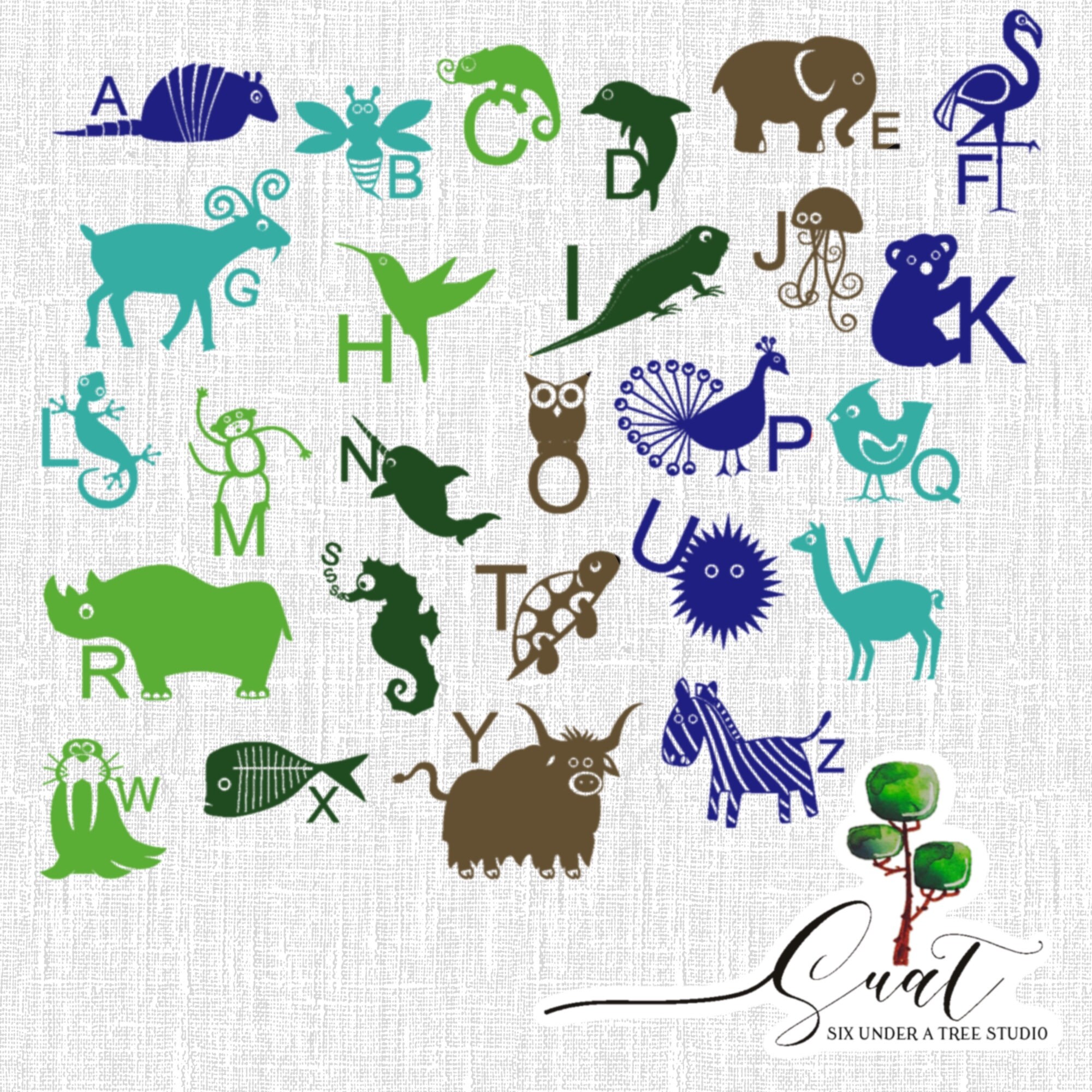 Animal ABC Wall Vinyl Decals Art Graphics Stickers - Etsy