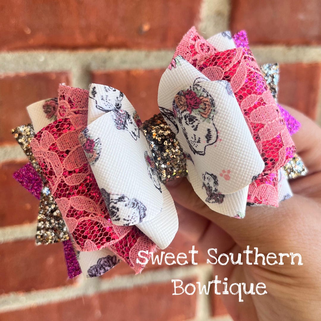 Pit Bull Pittie Faux Leather Hair Bow - Etsy