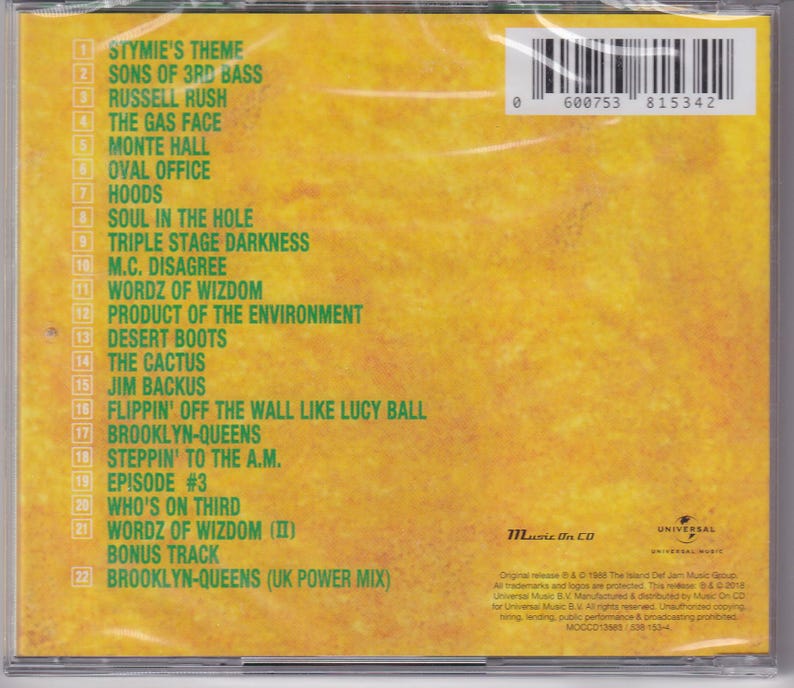 Cactus Album by 3rd Bass (CD, 1995) – New & Sealed Vintage Hip Hop ...