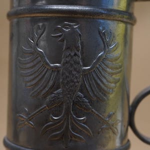 Vintage German Pewter Tankard With Lid • 1970s Elegant Antique Drinking ...