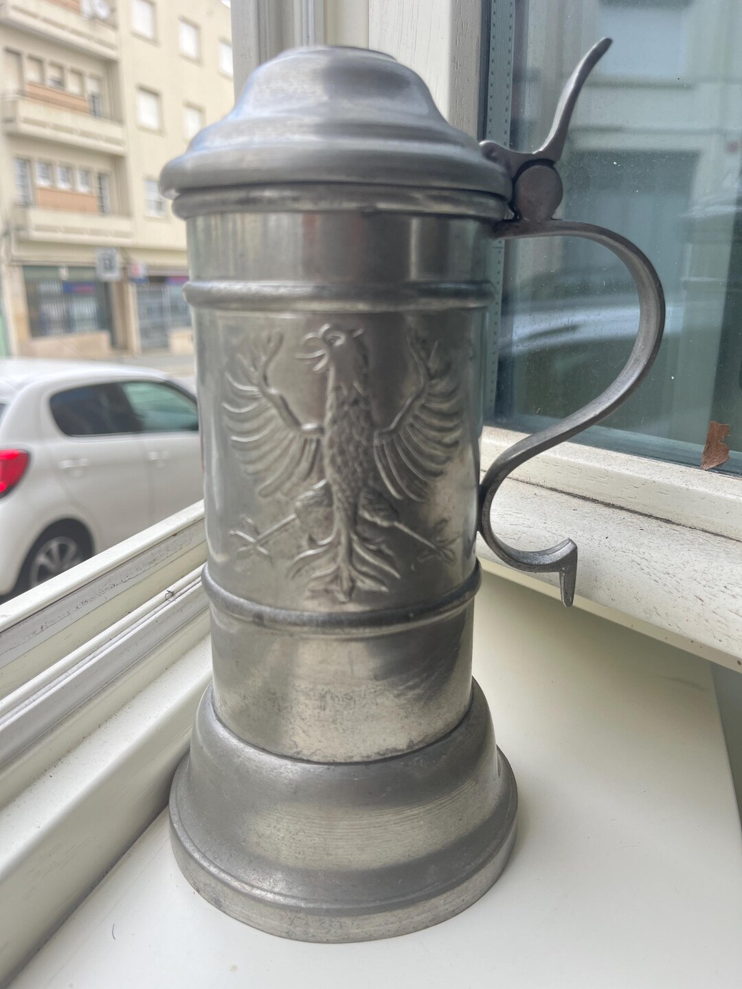 Vintage German Pewter Tankard With Lid • 1970s Elegant Antique Drinking ...