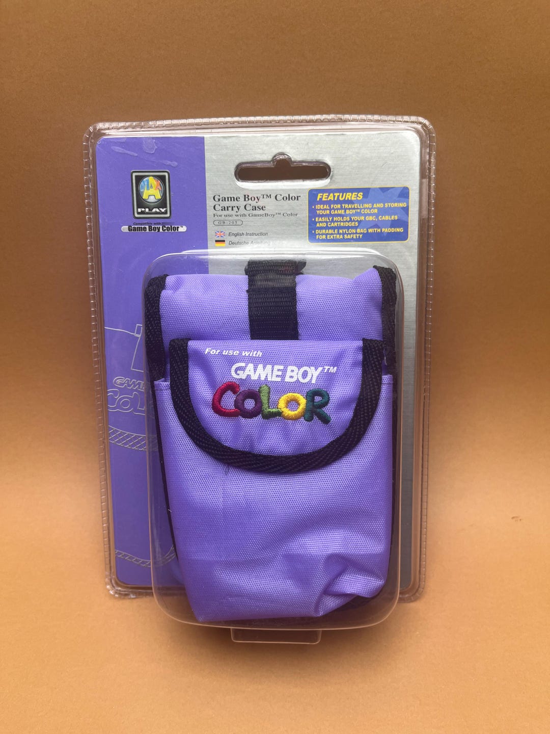 Embroidered Game Boy Color Carrying Case | Purple Nylon Padded Pouch ...
