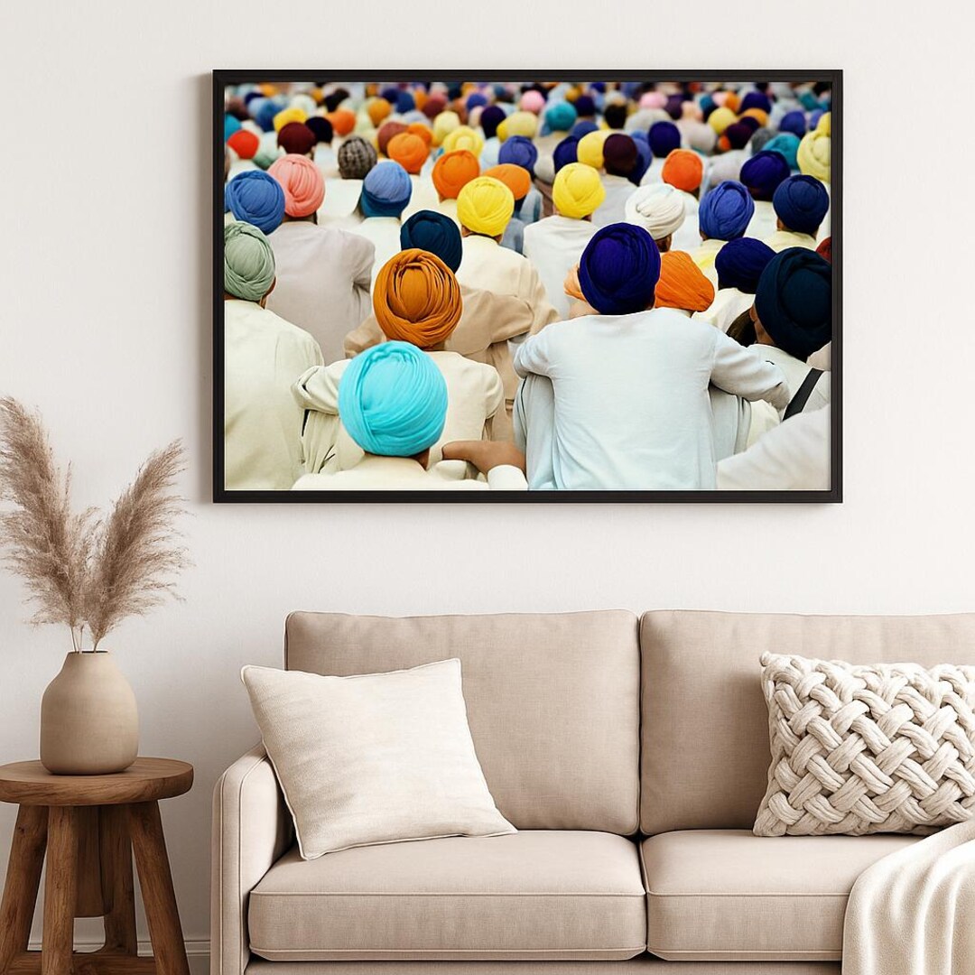 Rainbow Turban – Vibrant Sikh Farmers Wall Art | Cultural Digital ...