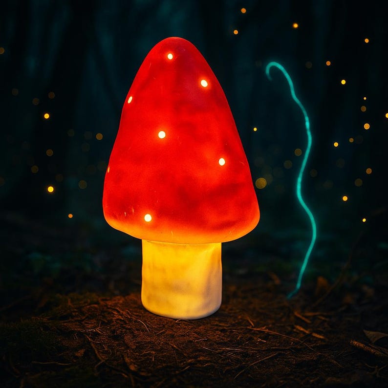 Vintage Heico Red Mushroom Lamp: 1970s Psychedelic Night Light - Etsy ...
