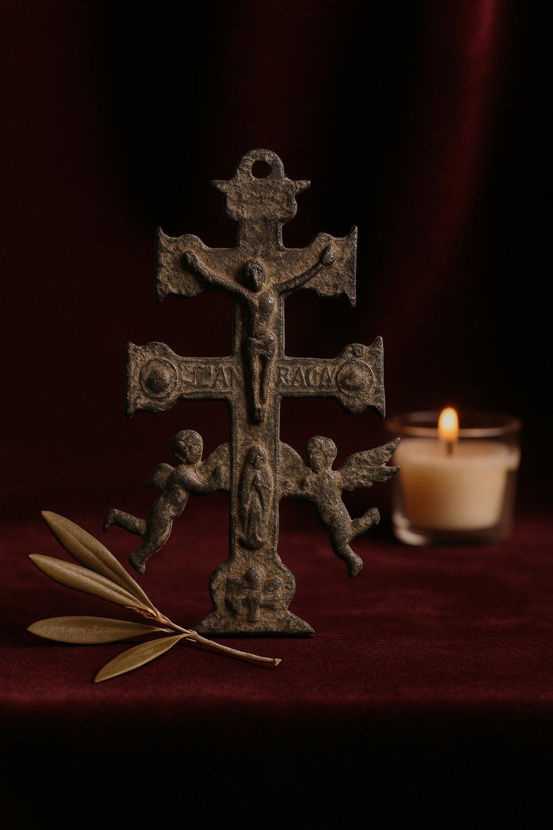 Rare 17th Century Bronze Cross With Angel Figures | Antique Religious ...