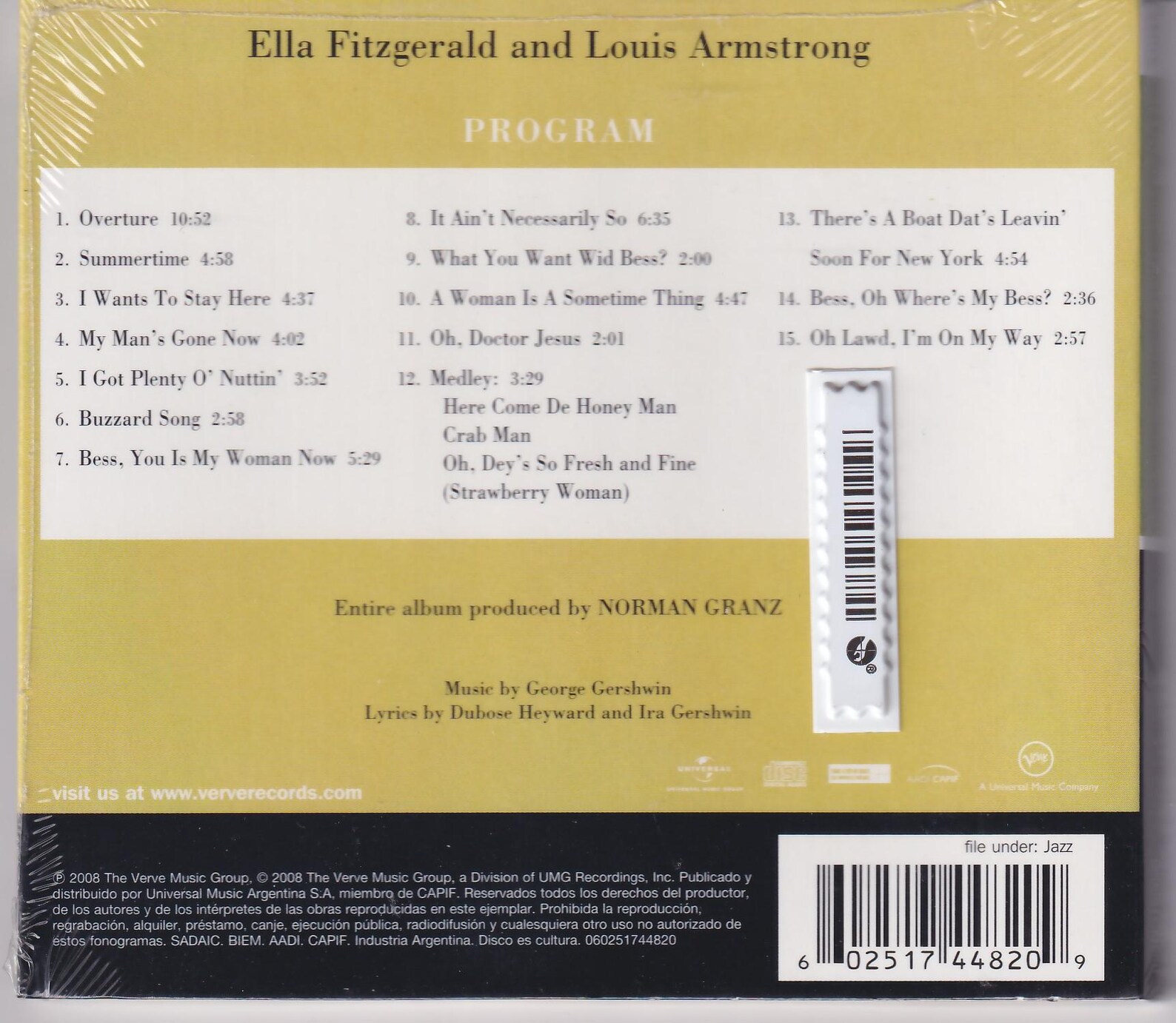 Ella Fitzgerald Louis Armstrong Porgy and Bess CD | Jazz Vocal ...