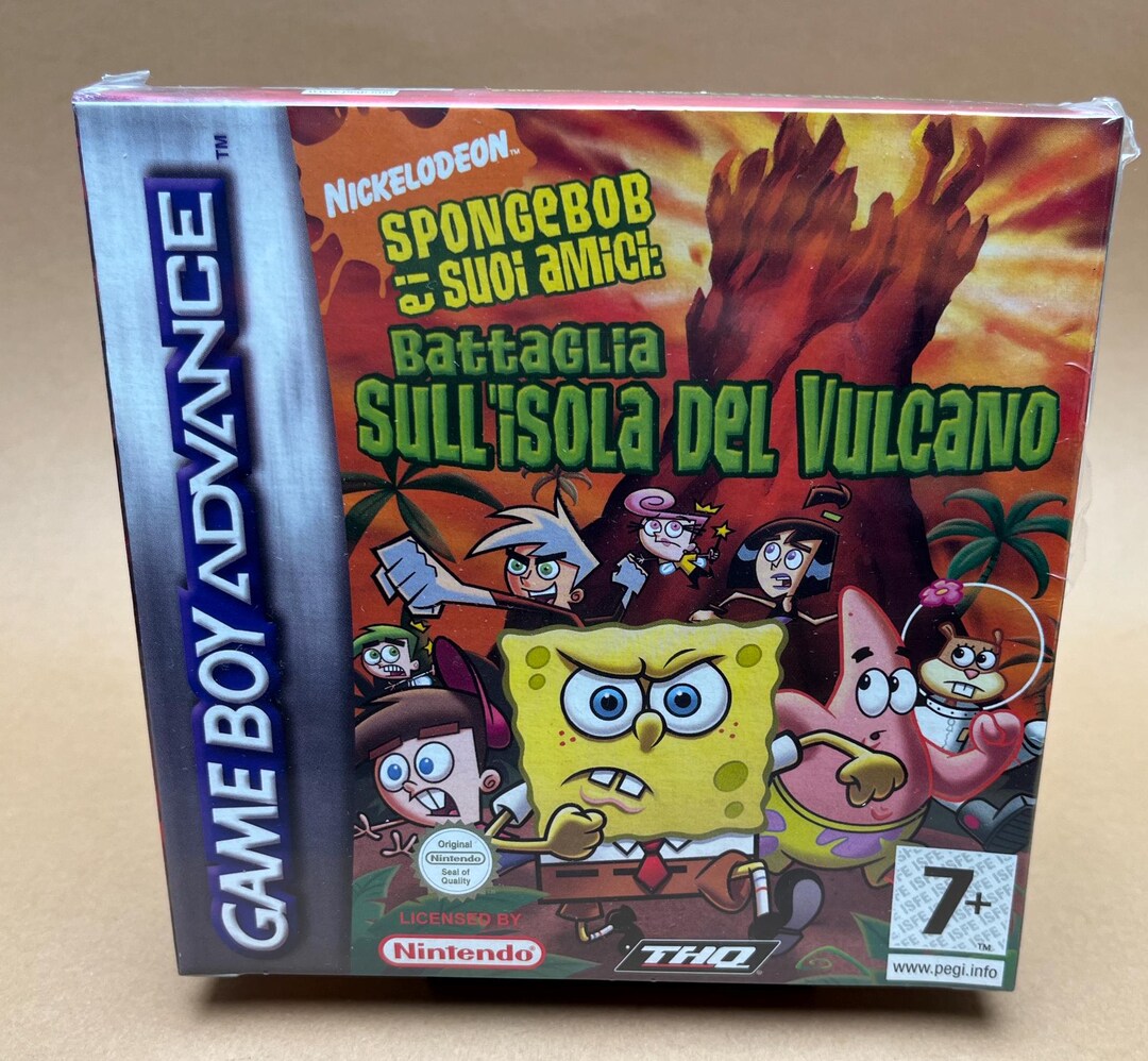 Spongebob Battle for Volcano Island GBA Game, Sealed Italian PAL Game ...