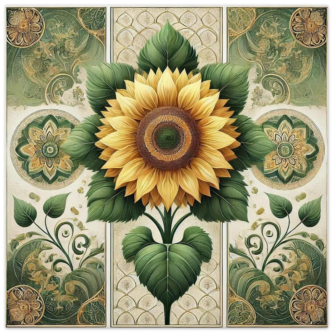 Boho Botanical Sunflower Wall Art - Nature-inspired Home Decor - Etsy