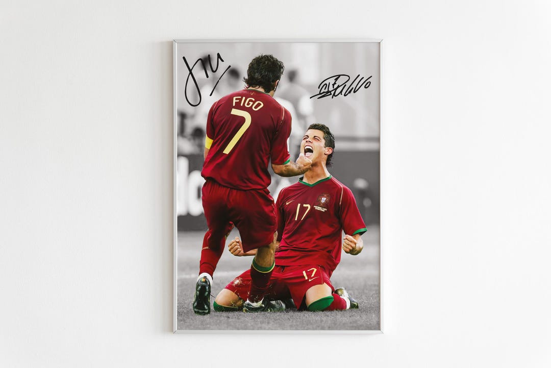 Cristiano Ronaldo, Luis Figo, Portugal, Print Poster Wall Art Home ...