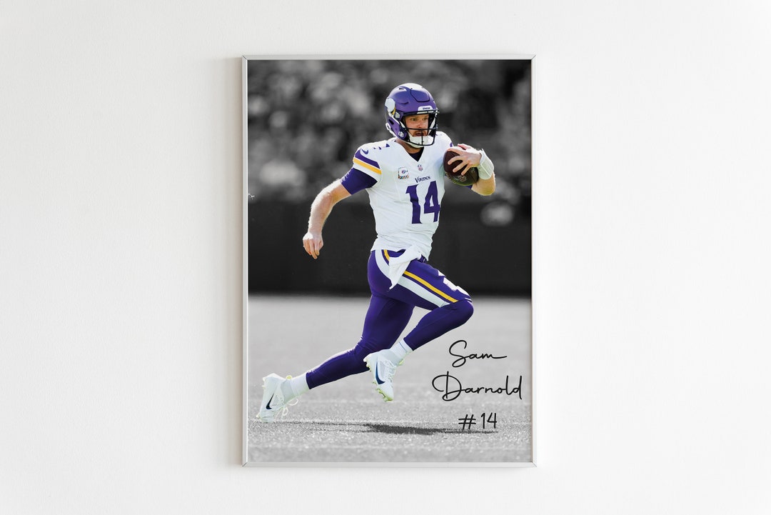 Sam Darnold Poster, Minnesota Vikings, NFL Poster, Bedroom Decor, Wall ...