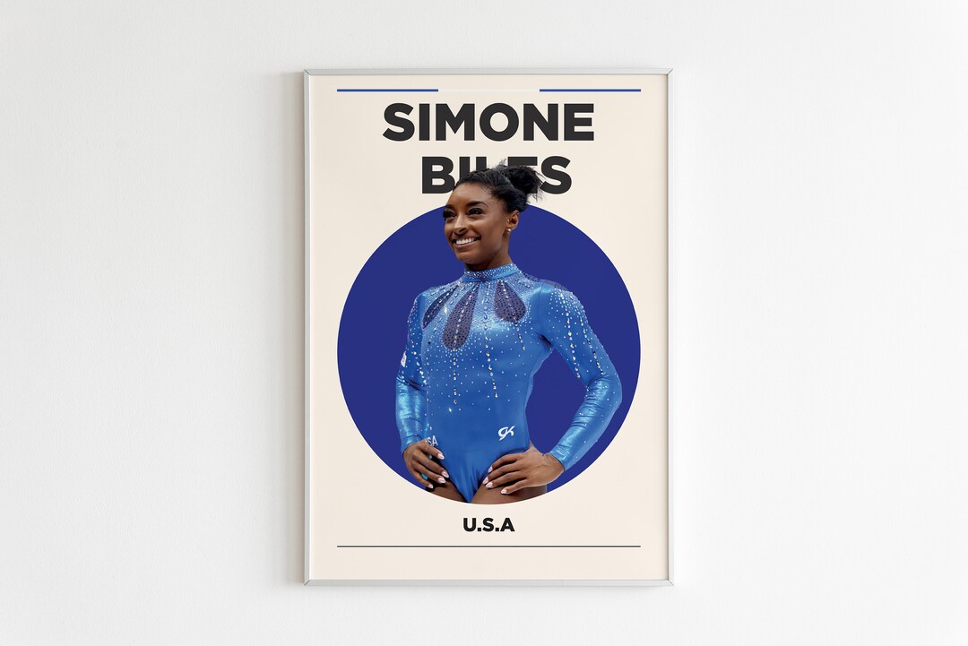 Simone Biles Poster, USA Olympic Gymnastics Poster, Sports Wall Art ...